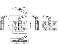 FATH non-detachable combination hinge with locking lever, slot size 8 ...