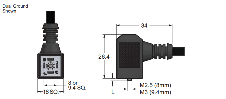 Canfield Sub Micro 8mm Form C Molded Din Connector