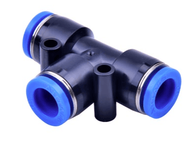 Airtac Union Tee 8mm OD black - Part # PE8D