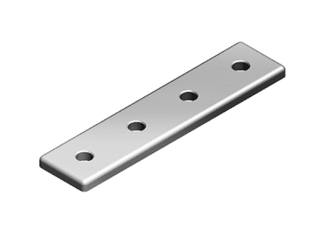 FATH straight flat plate, 4 holes, slot size 8 - Part # 093VA40160