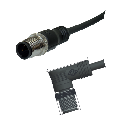 Canfield Cordset M12 Male Straight to Male 90 PUR Cable - Part ...